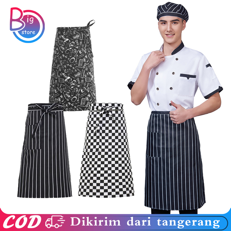 Jual 70cm Apron Setengah Badan Apron Half Body Apron Celemek Koki Anti ...
