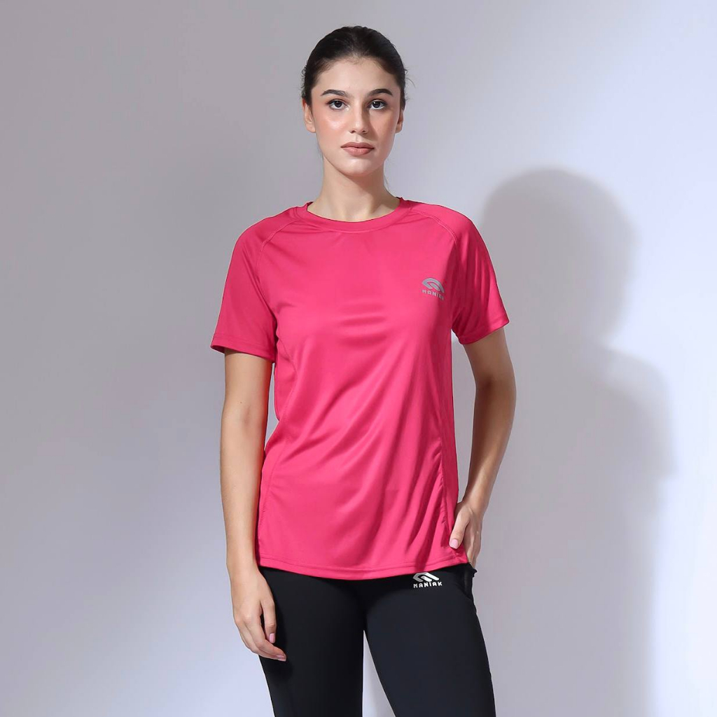 Jual MANIAK Baju Olahraga Sport Lengan Pendek Wanita Kaos Running Lari ...