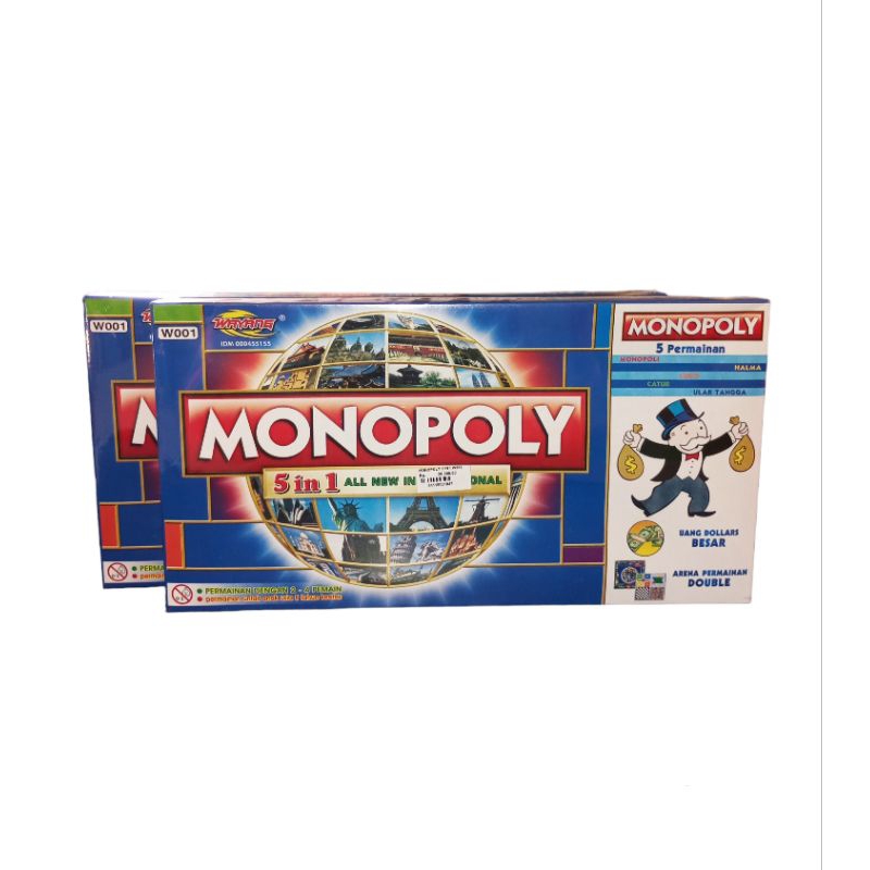 Jual Mainan Monopoly 5 in 1 (Monopoly, Halma, Catur, Ular Tangga Dan ...