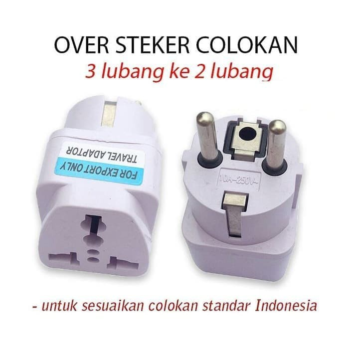 Jual Over Steker Colokan Kaki 3 ke Kaki 2 / Traver Adaptor Kaki 3 ke ...