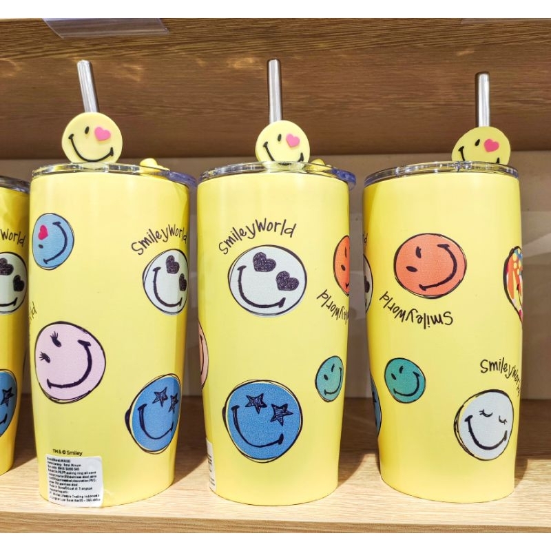 Jual Miniso Botol Minum Smiley World Collection Stainless Steel Tumbler ...