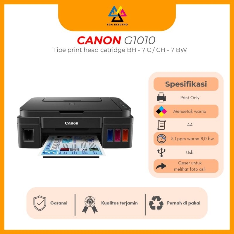 Jual printer foto inkjet Canon pixma g1010 bekas | Shopee Indonesia