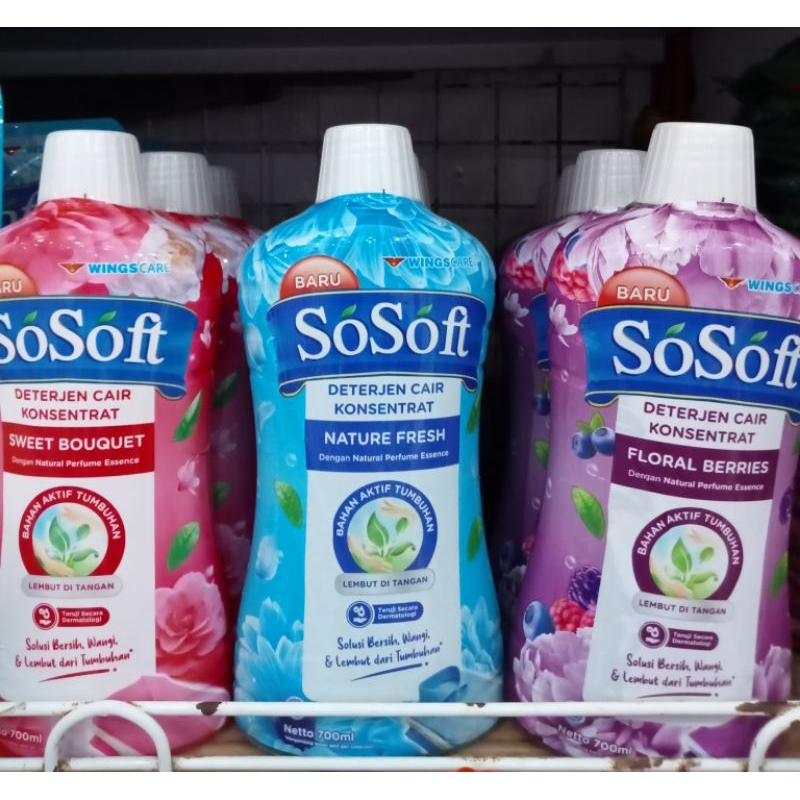 Jual so soft deterjen cair 750ml btl bonus mangkok cantik | Shopee ...