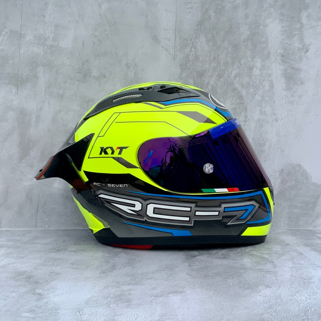 Jual HELM FULL FACE KYT RC7 RC-7 RC SEVEN MOTIF #14 BLACK YELLOW / #14 ...