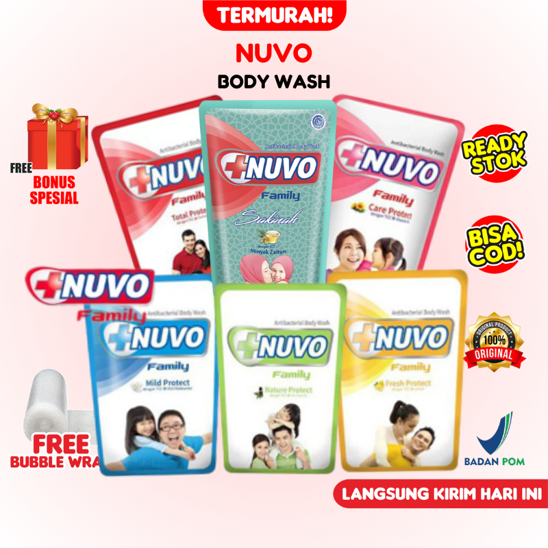 Jual NUVO Family Body Wash 60ml | Pouch Refill Kecil | Family Antibacterial Sabun Mandi Cair ...