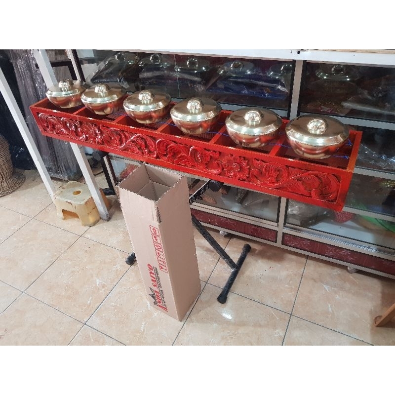 Jual talempong set 6 plus stand ukir | Shopee Indonesia