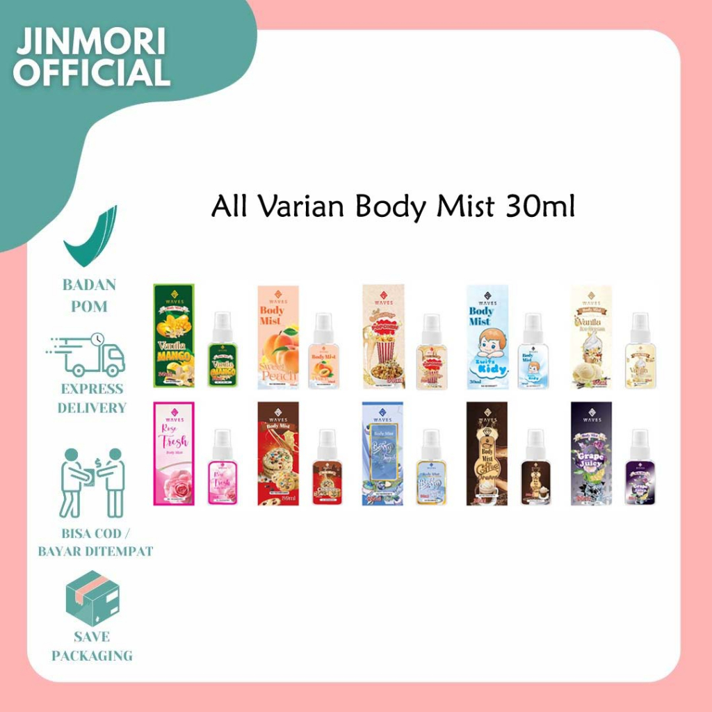 Jual JM - [BPOM] Parfum Body Mist Popcorn 30ml Premium / Body Mist ...