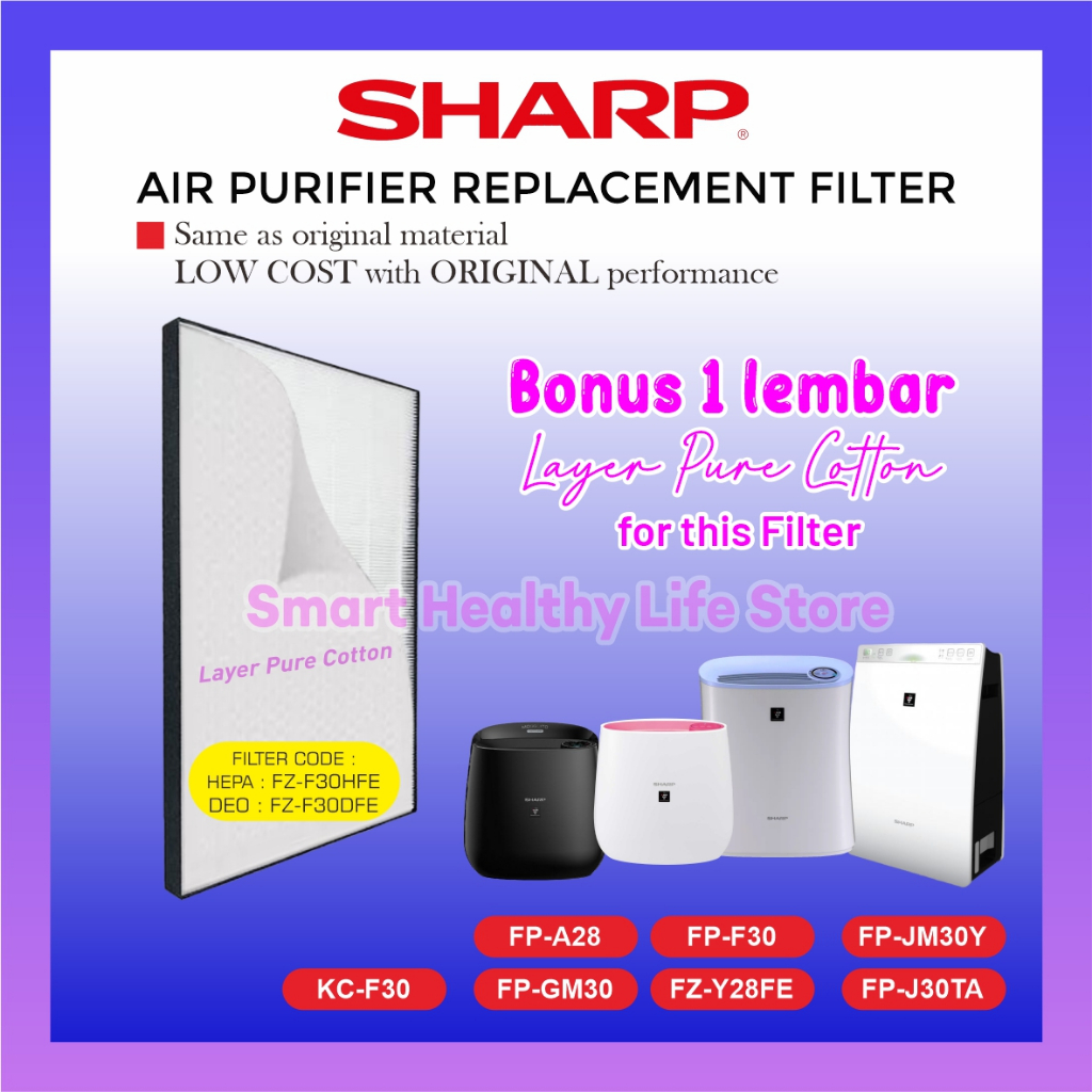 Jual Hepa Filter Air Purifier SHARP FP-F30Y / KC-F30/ FP-J30 / FZ-Y28FE ...