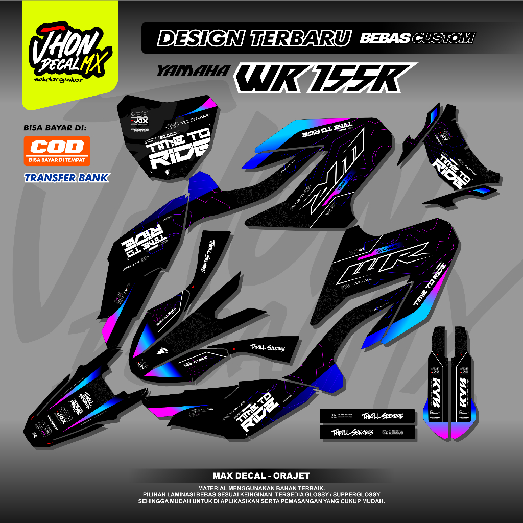 Jual Decal WR155 Supermoto Full Body Bebas Custom Superglossy Bahan ...