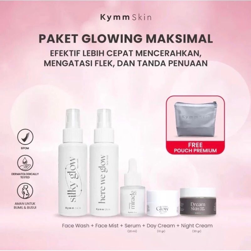 Jual KYMM SKIN PAKET GLOWING PREMIUM 5IN1 FREE POUCH || Kymm skin 1 ...