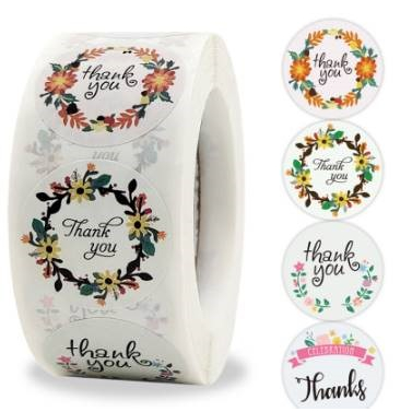 Jual [PART II] STICKER THANKYOU 1 Roll (500 PCS) Stiker Label Makanan ...