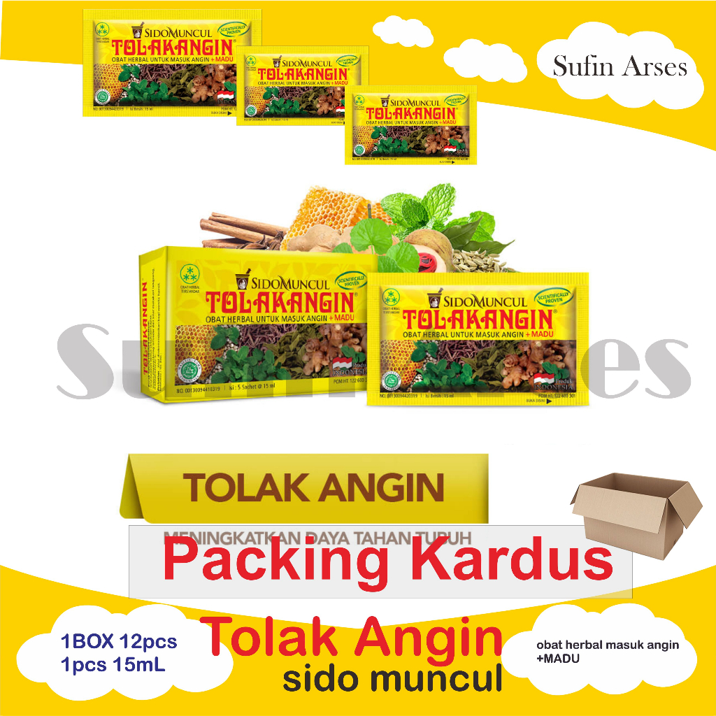 Jual Tolak Angin Cair 1 Dus 12 sachet Herbal Packing Kardus | Shopee ...