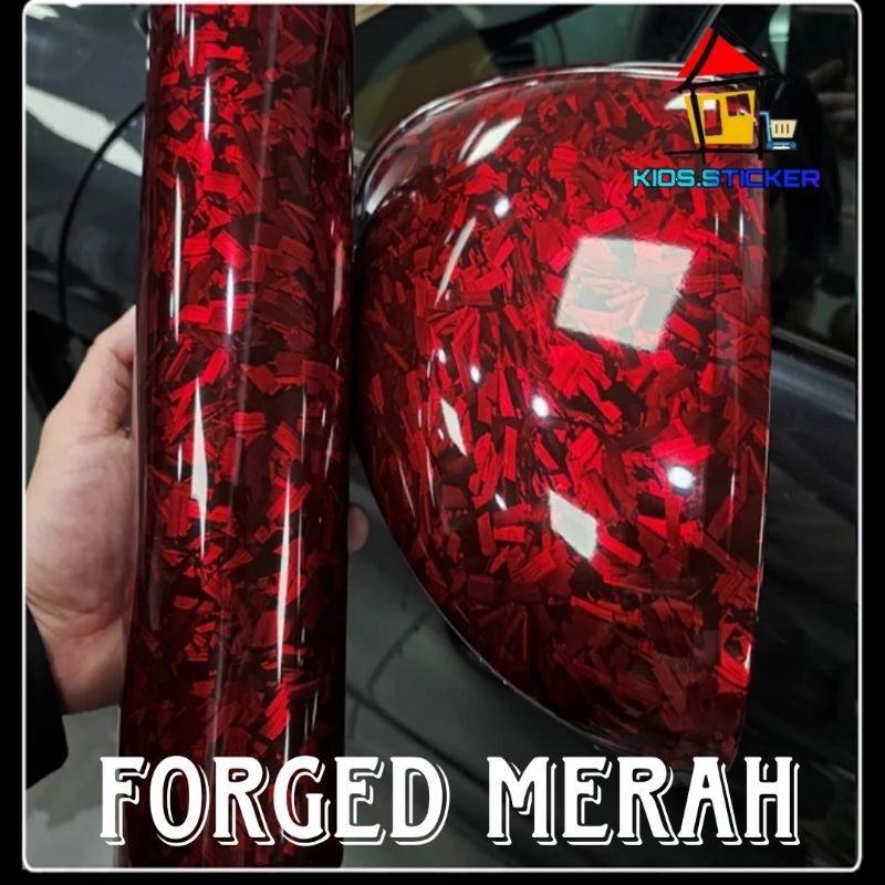 Jual Sticker Skotlet Karbon Forged Merah Hitam Super Glossy Stiker ...