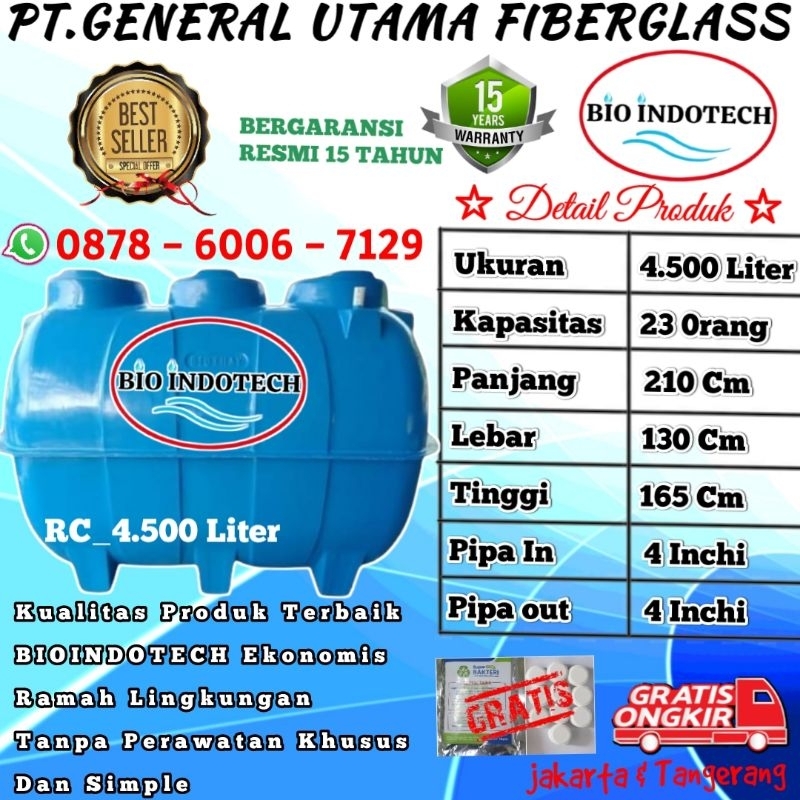 Jual Biotank septic tank 4.500 Liter Bio septic tank biofil sepiteng ...