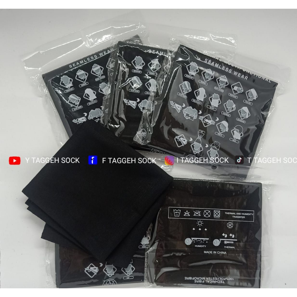 Jual 12 PCS MASKER BUFF KHUSUS HITAM POLOS MULTIFUNGSI | Shopee Indonesia