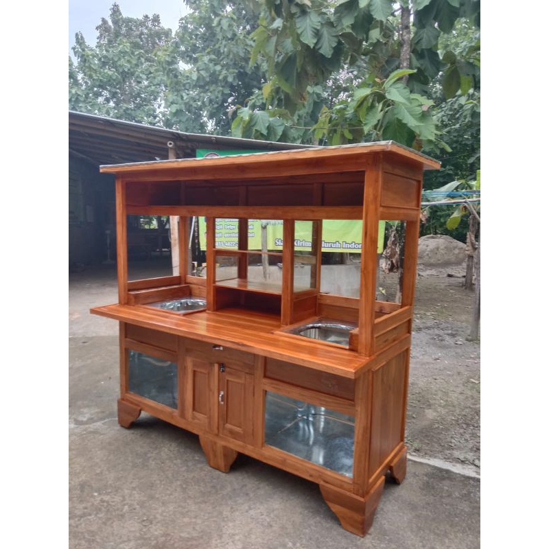 Jual grobak bakso kayu jati jumbo 2 lubang | Shopee Indonesia