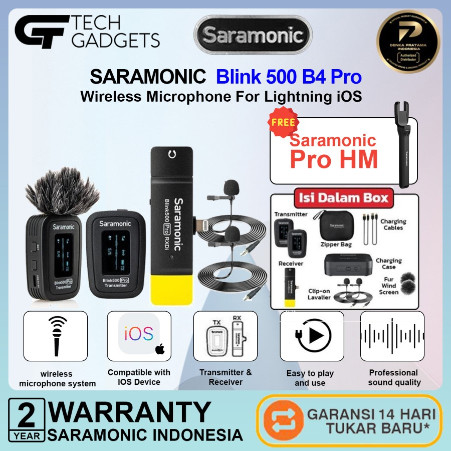 Jual Saramonic Blink 500 Pro B4 Wireless Microphone Mic For Iphone Ios