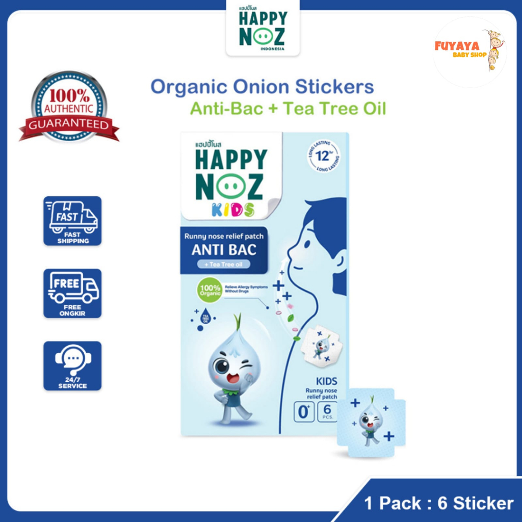 Jual (1 SACHET) Happy Noz ANTI BACTERIA Organic Onions Sticker / Stiker ...