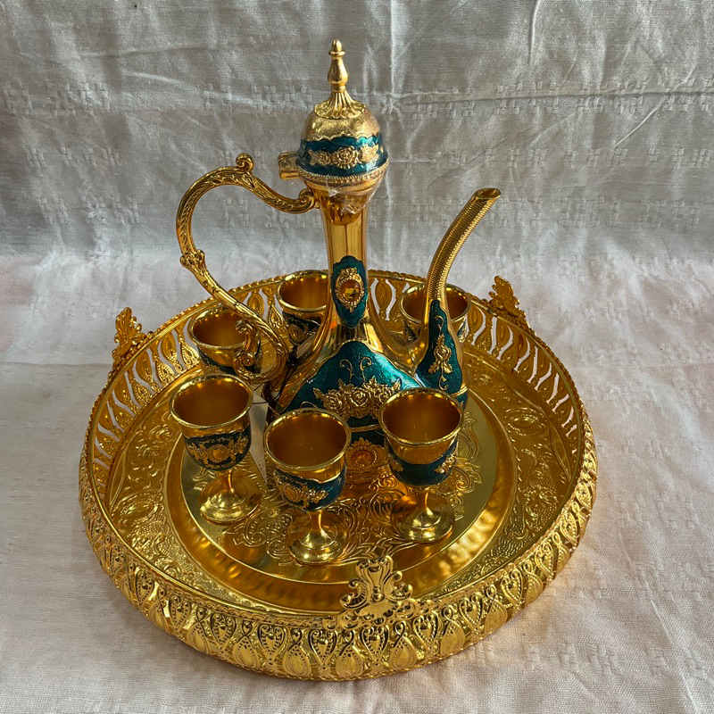 Jual Teko Arab Aladin Set 7 Warna Gold Ornament Bahan Logam | Shopee ...