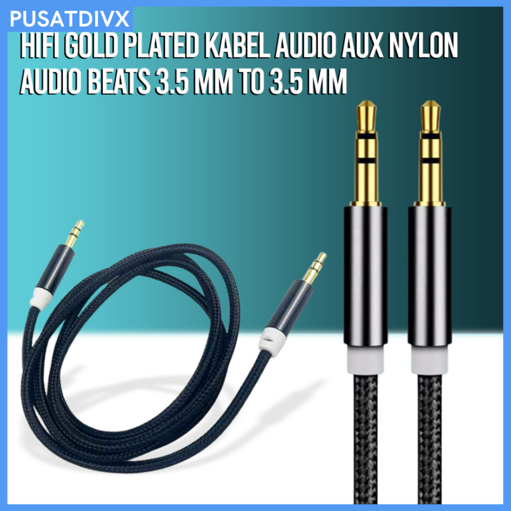 Jual SANJI KABEL AUDIO BEATS AUX GOLD PLATED 3.5 MM TO 3.5 MM 100 CM | Shopee Indonesia