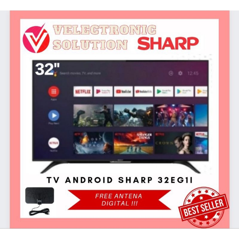 Jual TV ANDROID SHARP 32EG1I - TV LED SHARP ANDROID 32 INCH - SHARP ANDROID TV 32 INCH - TV ...