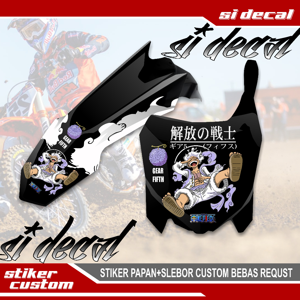 Jual stiker papan+slebor crf bebas custom bagus keren one piece luffy ...