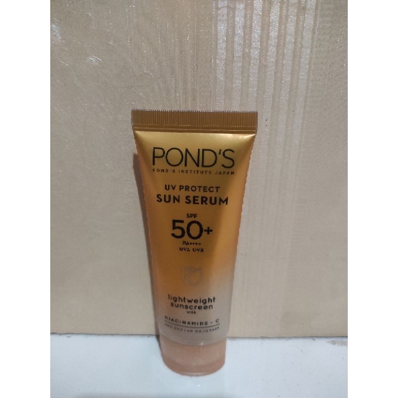 Jual ponds uv protect sun serum spf 50+ pa++++ uva uvb lightweight sunscreen 30 gr | Shopee ...