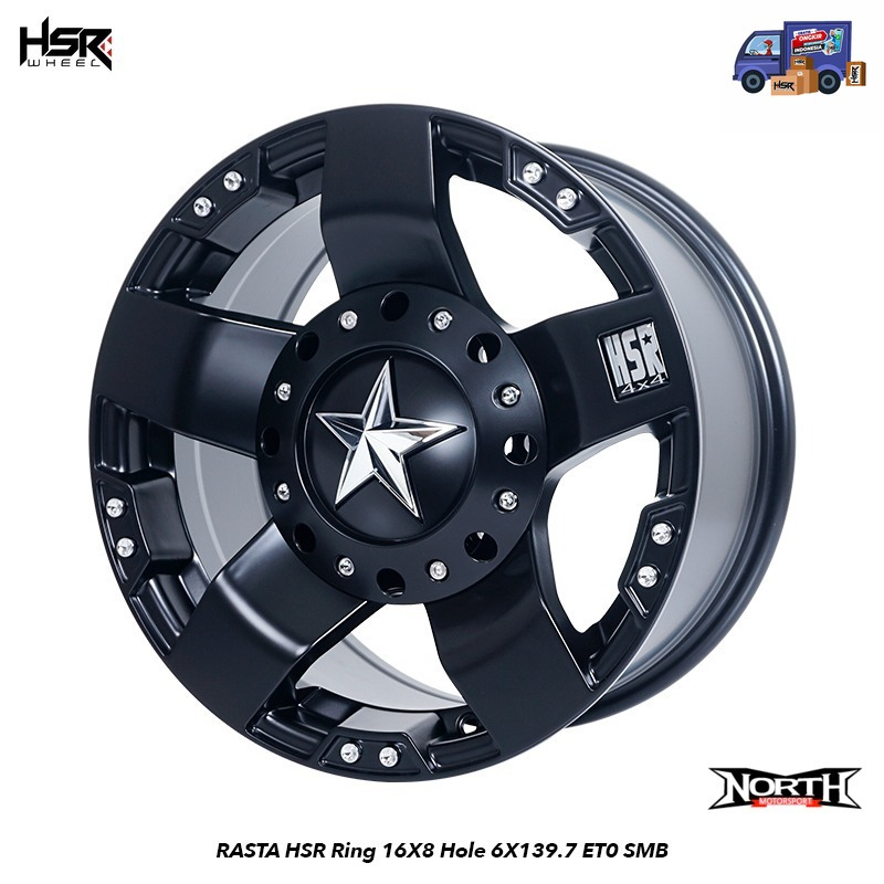 Jual Velg Offroad Ring 16 Rockstar HSR RASTA HSR Velg Mobil Murah R16 ...
