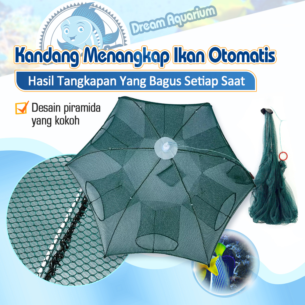 Jual Perangkap Bubu Payung 8 Lubang Alat Jaring Pancing Jala Ikan Udang Kepiting Lele Lobster ...