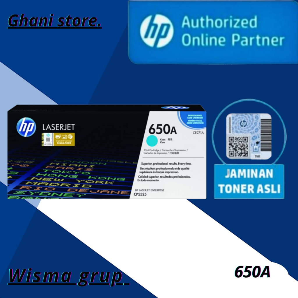 Jual Toner hp laserjet 650A cyan ( CE271A ) | Shopee Indonesia