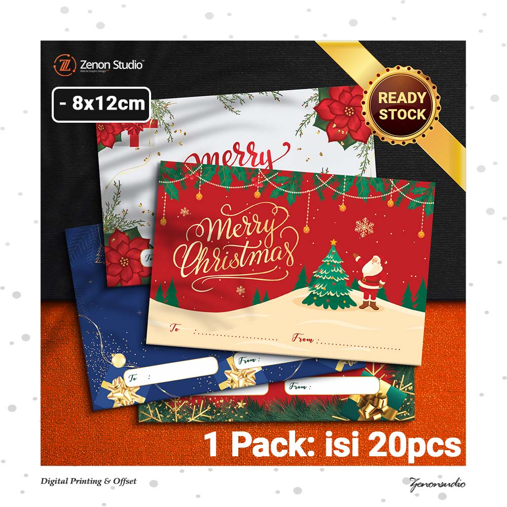 Jual [20pcs] Greeting Card Natal Christmas Kartu Ucapan Xmas Gift Card ...