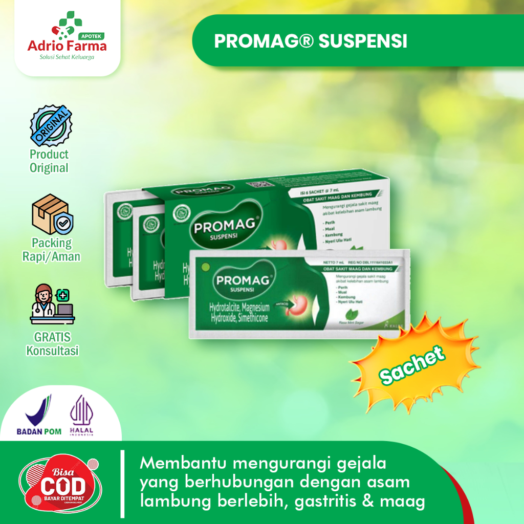 Jual PROMAG - SUSPENSI Sachet @ 7ml - Meringankan Maag & Gejala Asam ...