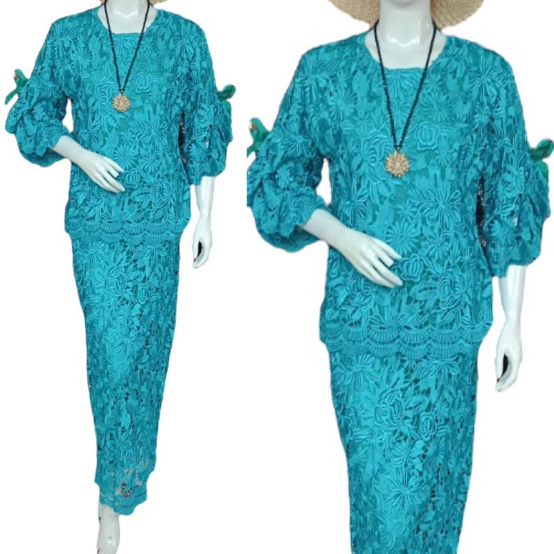 Jual Setelan Rok brukat 8277 Baju pesta kondangan premium tille tulle ...