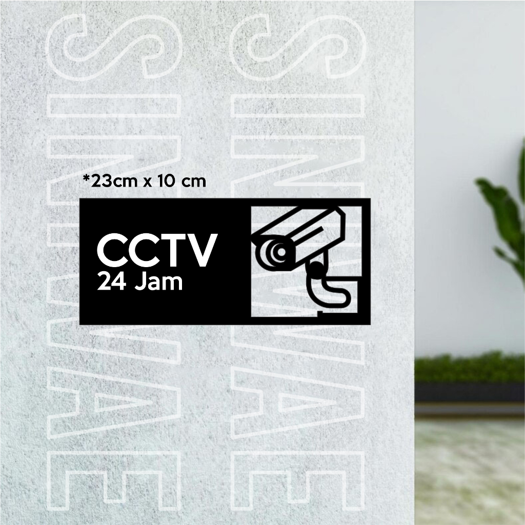 Jual CCTV 24 Jam Acrylic Sign 23x10cm Modern UV Print Akrilik Tebal 2mm ...
