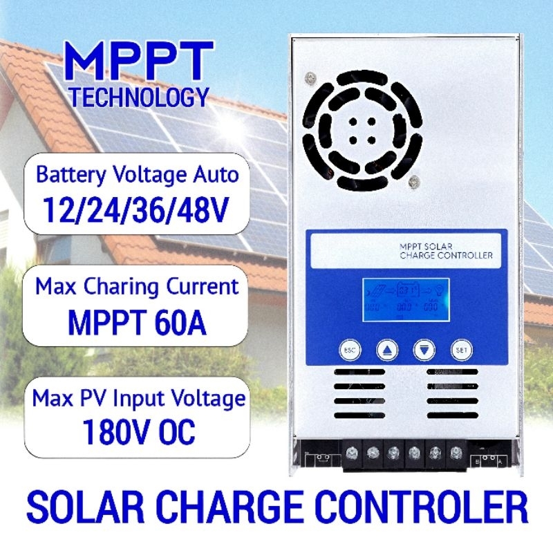 Jual MPPT Solar Charge Controller 60A 12V/24V/36V/48V MPPT-6048 | Shopee Indonesia