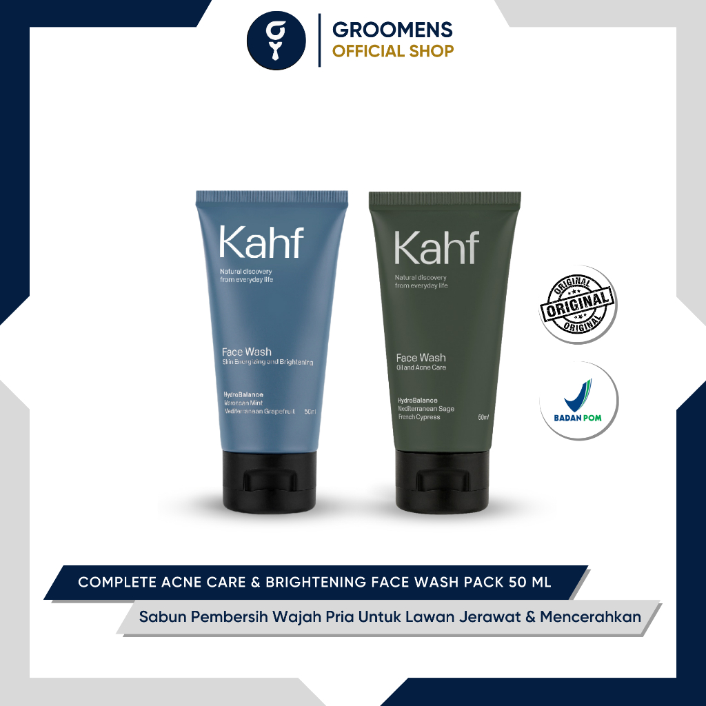 Jual Kahf Complete Acne Care & Brightening Face Wash Pack 50 ml (2 pcs ...
