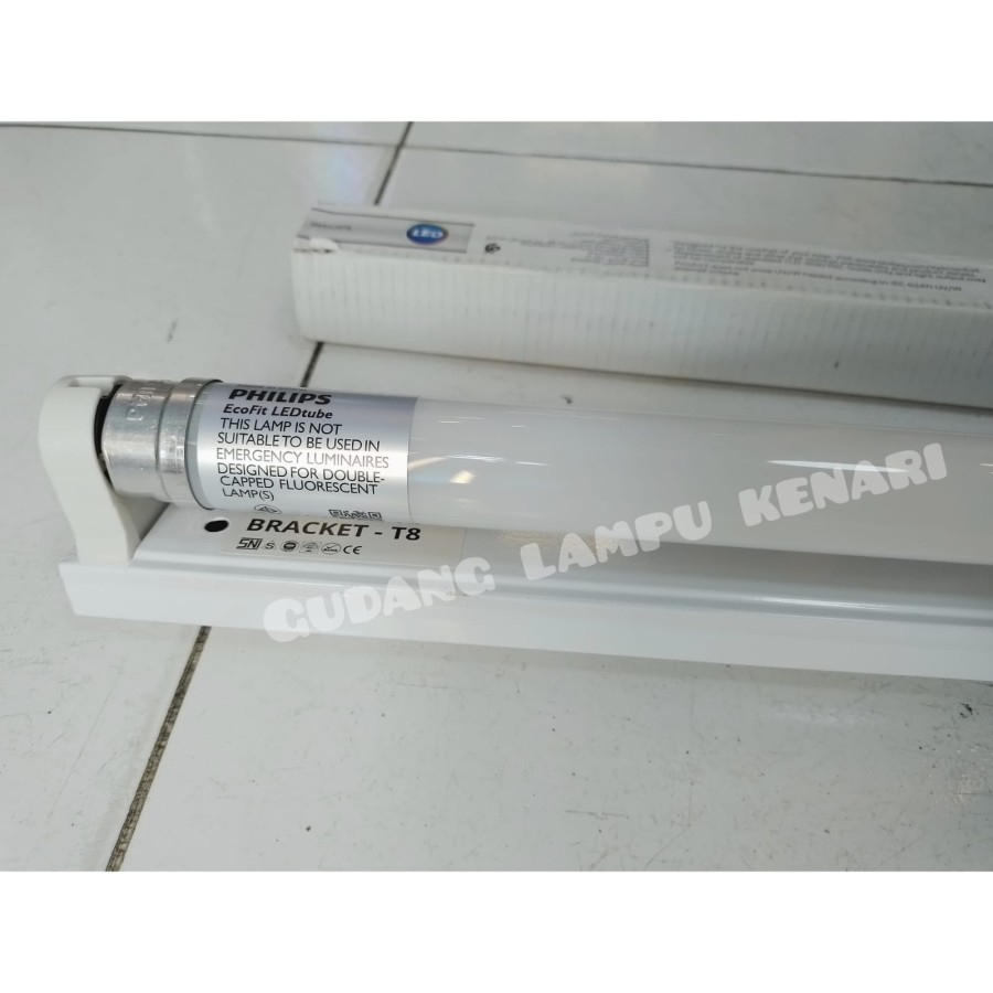 Jual set kap + lampu tl t8 led 16w philips 120cm COOL DAYLIGHT PUTIH 6500K T9 PHILIPS LED 16W ...