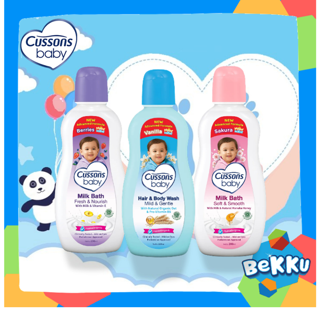 Jual Cussons Baby Milk Bath & Hair & Body Wash 100ml+100ml - Cusson ...