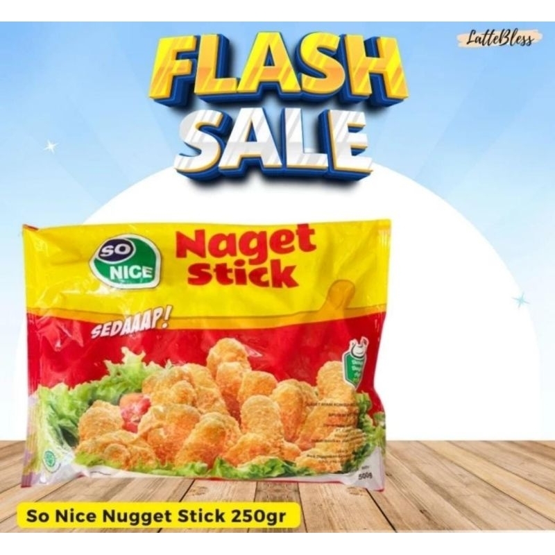 Jual CHICKEN NUGGET STICK AYAM SO NICE SEDAP 250GR HALAL MUI | Shopee ...