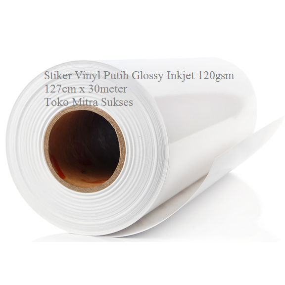 Jual Stiker Vinyl Putih Glossy Inkjet 127cm x 30m dan 63.5cm x 30m ...