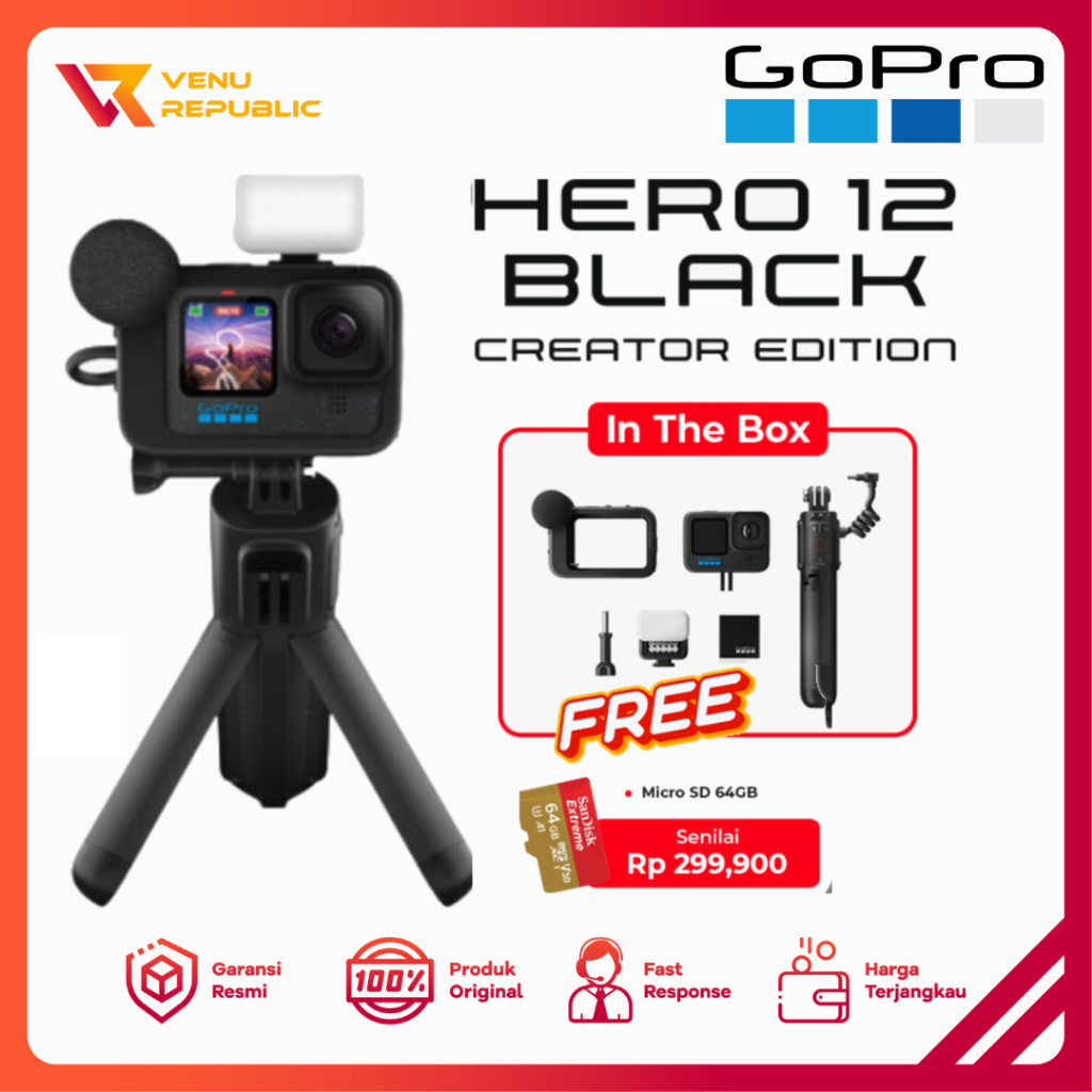 Jual GoPro Hero 12 Black Creator Edition Action Camera Go Pro 12 Action Cam | Shopee Indonesia