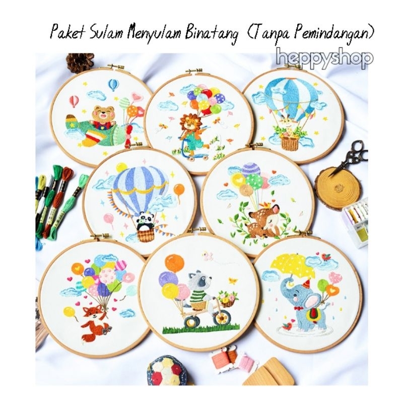 Jual Paket Sulam Menyulam Binatang (Tanpa Pemindangan) , DIY Hand ...
