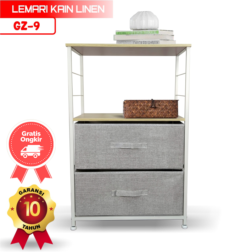 Jual Lemari Sisi Ranjang Lemari 2 Rak 2 Laci Kain Linen Lemari ...