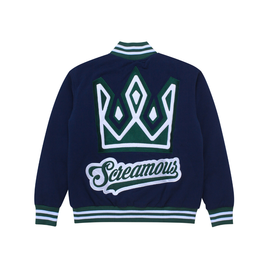 Jual Screamous Jacket Varsity CROWNS NAVY BLUE | Shopee Indonesia