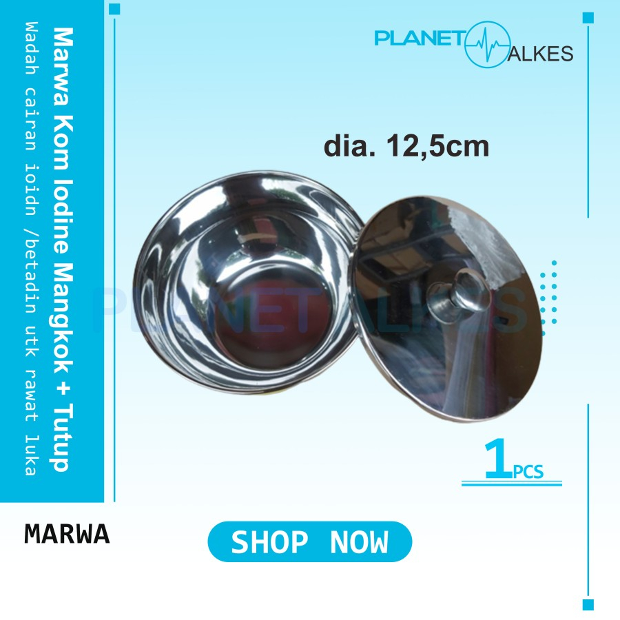 Jual Kom tutup alkohol/ Kom tutup Iodine /Kom kapas diameter 12,5 cm ...