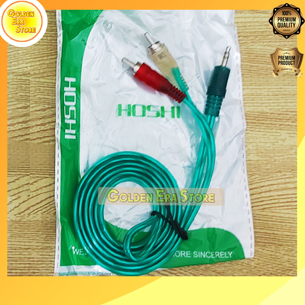 Jual KABEL AUDIO 2-1 / KABEL 2 RCA TO AUDIO JACK PLUG / KABEL RCA 2 ...