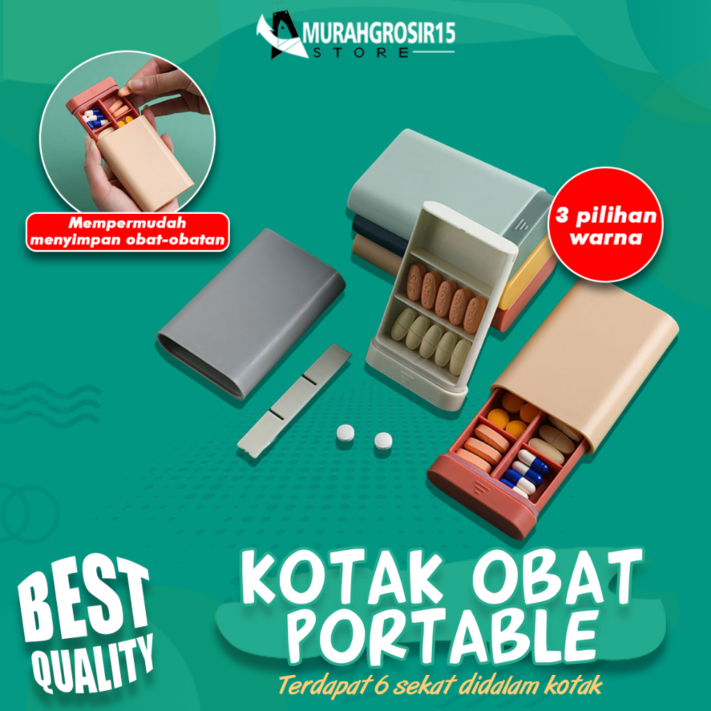 Jual Kotak Tempat Penyimpanan Obat Pil 6 Sekat Portable Medicine ...