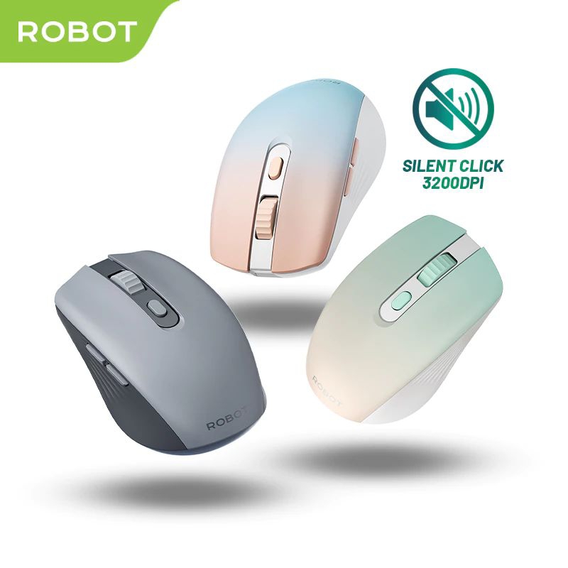 Jual Mouse Robot M370 Silent Click Mouse Wireless 3200 DPI ORIGINAL | Shopee Indonesia