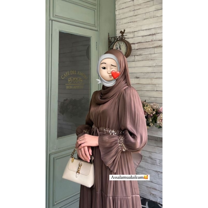 Jual READY zakiah dress(set pashmina) | Shopee Indonesia