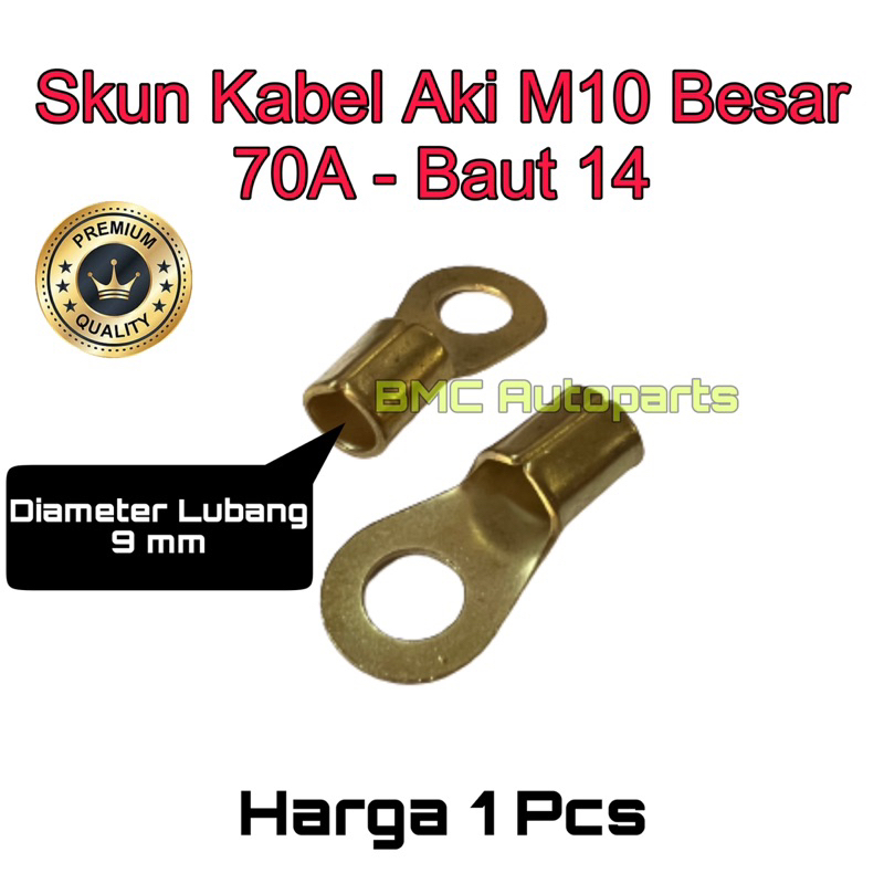 Jual Terminal / Skun Kabel Aki M10 Besar 70A Ring Bulat Baut 14 ...
